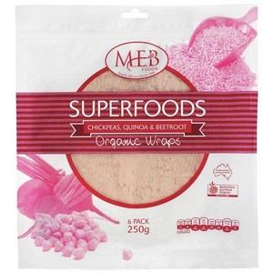 MEB Foods Chickpeas Quinoa Beetroot Wraps 250g – All About Organics Online