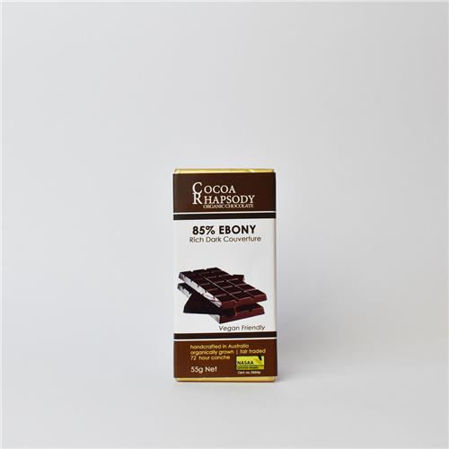 Cocoa Rhapsody Ebony Dark 85% 60g Deluxe Chocolate – All About Organics Online