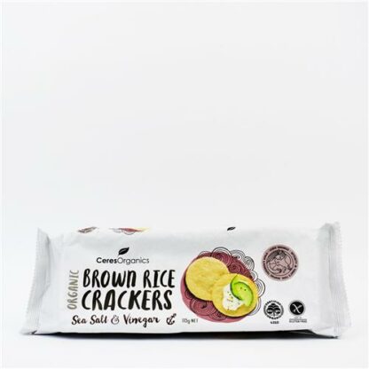Ceres Brown Rice Crackers Salt Vinegar 115g Certified Organic – All ...