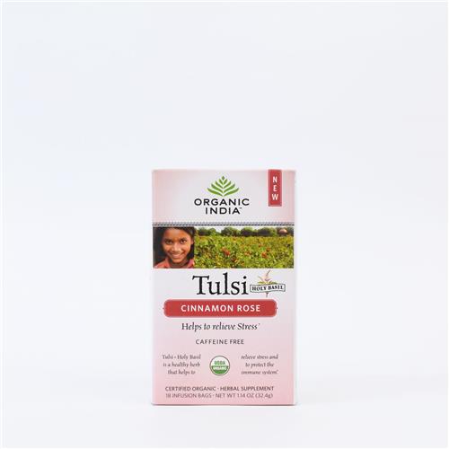 Organic India Tulsi Cinnamon Rose Tea 18 Bags – All About Organics Online