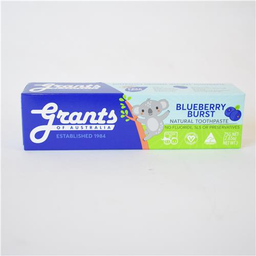 Grants Toothpaste Kids Blueberry Low Fluoride 75g – All About Organics ...