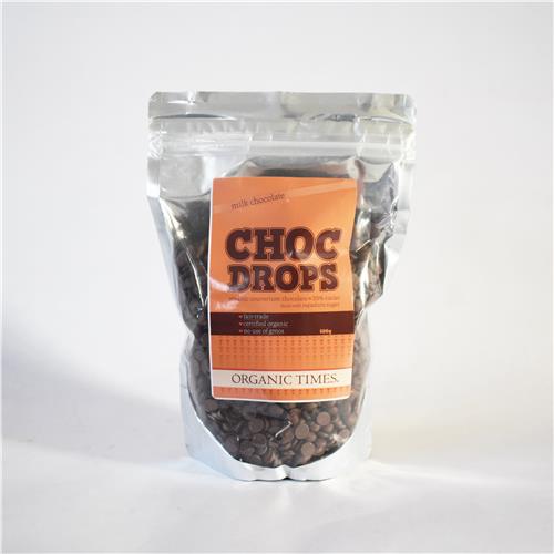 Organic Times Choc Drops Milk 500g.Certified Organic – All About ...