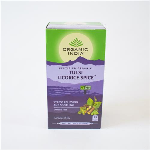 Organic India Tulsi Licorice Spice Tea 25 Bags – All About Organics Online