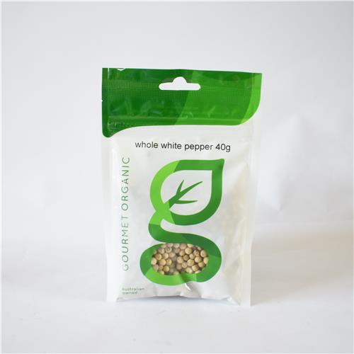 Gourmet Organic Whole White Pepper Sachet 40g – All About Organics Online