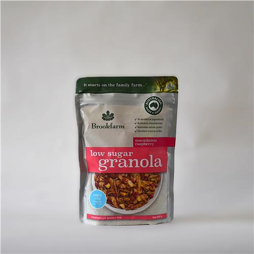 Brookfarm Granola Raspberry Low Sugar 400g – All About Organics Online