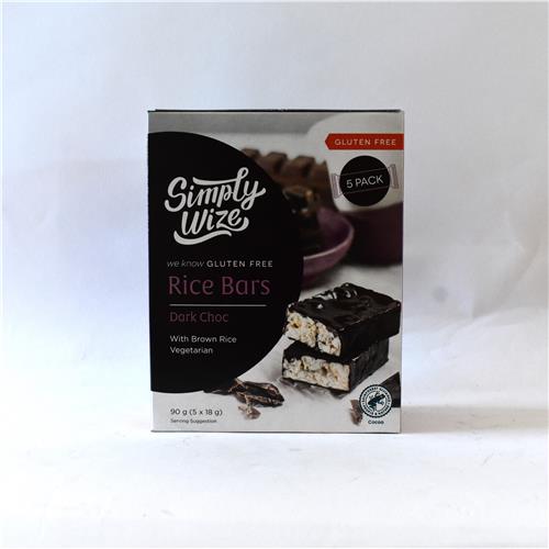 Simply Wize GF Rice Bar Dark Chocolate 90g – All About Organics Online